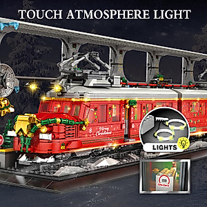 ZYLEGEN Christmas Train building Kit with Train Track,Christmas Train Set with Snowman,Stocking Stuffer for Kids,Xmas Gifts for Boys Girls,Collectible Steam Locomotive Display Toys Set(2,833+Pcs)