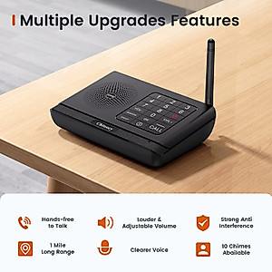 Chtoocy Wireless Intercoms for Home Hands Free & Two Way Audio Wirelss Intercom System, Clear Sound Anti-Interference Full Duplex 1 Mile Range, Room to Room Communication System