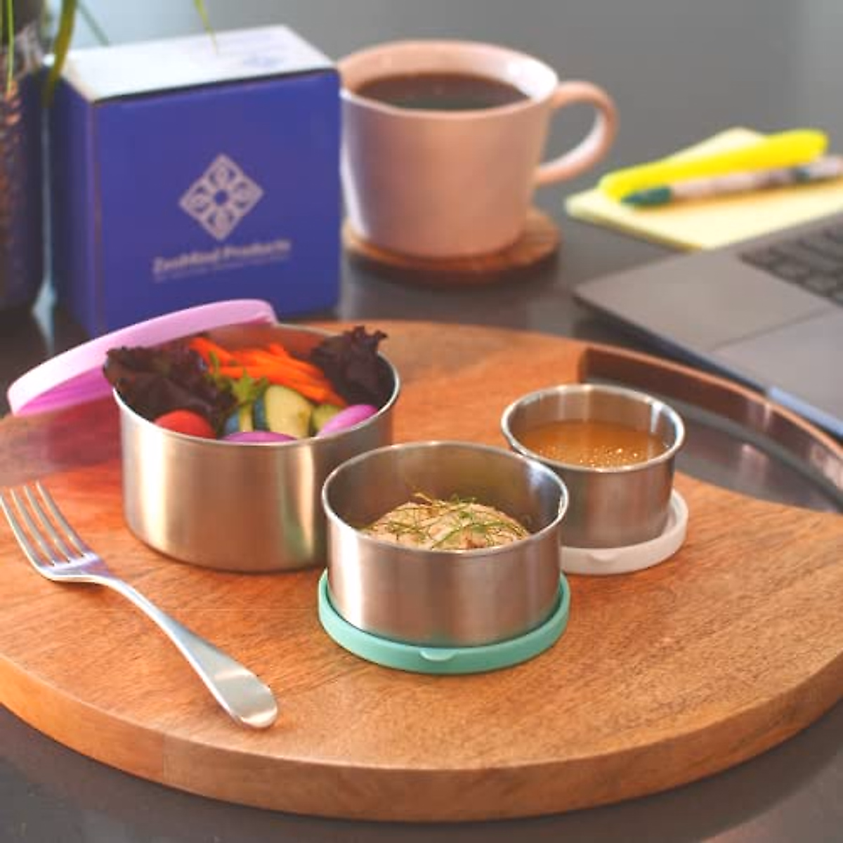 Stainless Steel Snack Containers, Fruit Containers For Lunch , Lunch Containers with Lid , Stainless Steel Containers With Lids , 3.4oz, 7oz, 13.5oz Set of 3 , Condiment Containers With Lids