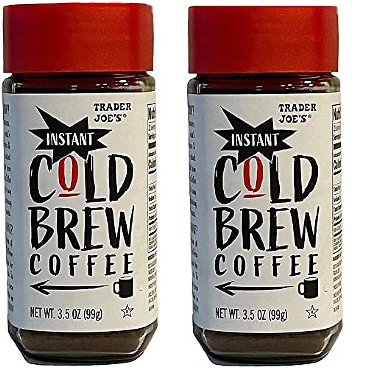 Trader Joe's medium roast Instant Cold Brew Coffee - 100% Arabica Beans (2 Pack)