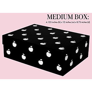 Kate Spade New York Black Decorative Storage Boxes with Lids, 3 Pack Sturdy Organizer Storage Bins, Includes Small Medium Large Pink Nesting Boxes with Magnetic Closure, Dots and Stripes