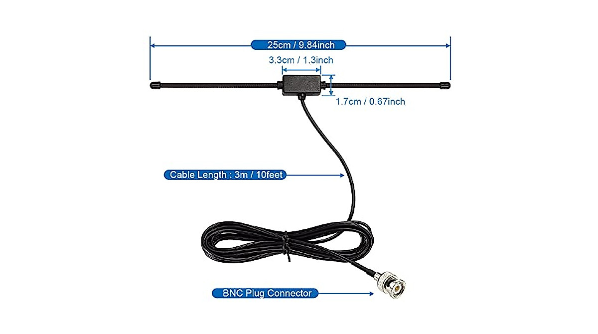 BINGFU Wideband Police Scanner Antenna 20-1300MHz Adhesive Mount