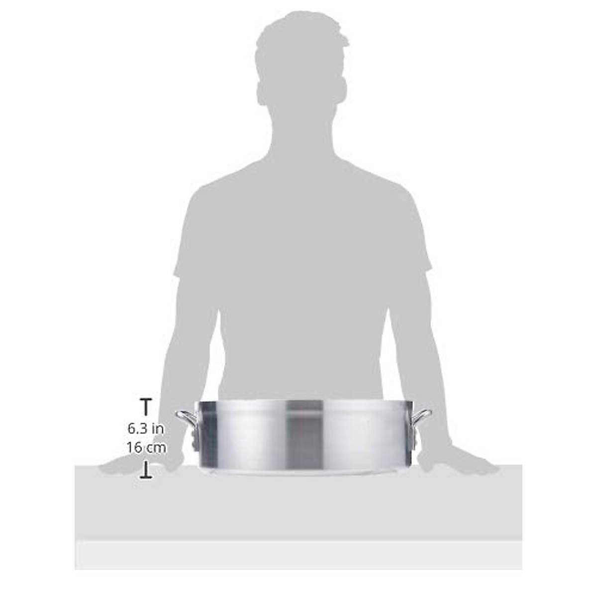 Winco USA Super Aluminum Braizer, Heavy Weight, 24 Quart, Aluminum