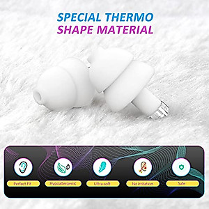 Edwinn Ear Plugs for Noise Reduction, 3 Pairs Invisible Noise Cancelling Ear Plugs, High Fidelity Hearing Protection for Concerts, Raves, Motorcycles, Work