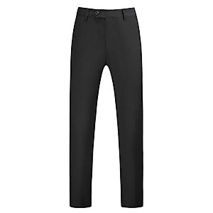 MOGU Mens Casual Dress Suit Slim Fit Stylish Blazer Coats Jackets US Size Blazer 38/Pants 34 Black