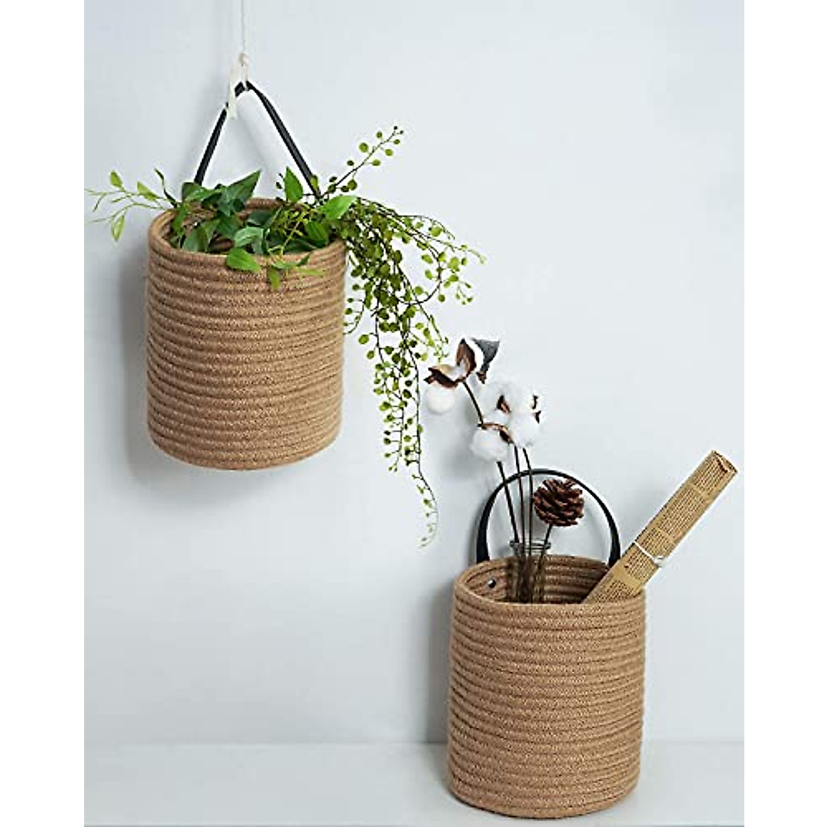 Goodpick Woven Hanging Basket Set (Set of 2)