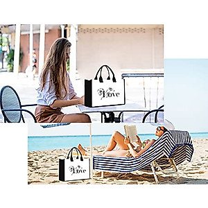 Wvnxnv Canvas Tote Bag, bridesmaid gifts, birthday gifts for women,gifts for women, It's a gift of love for women,Suitable for mom,teachers, friends.It's a necessity for vacations, weddings, trips.