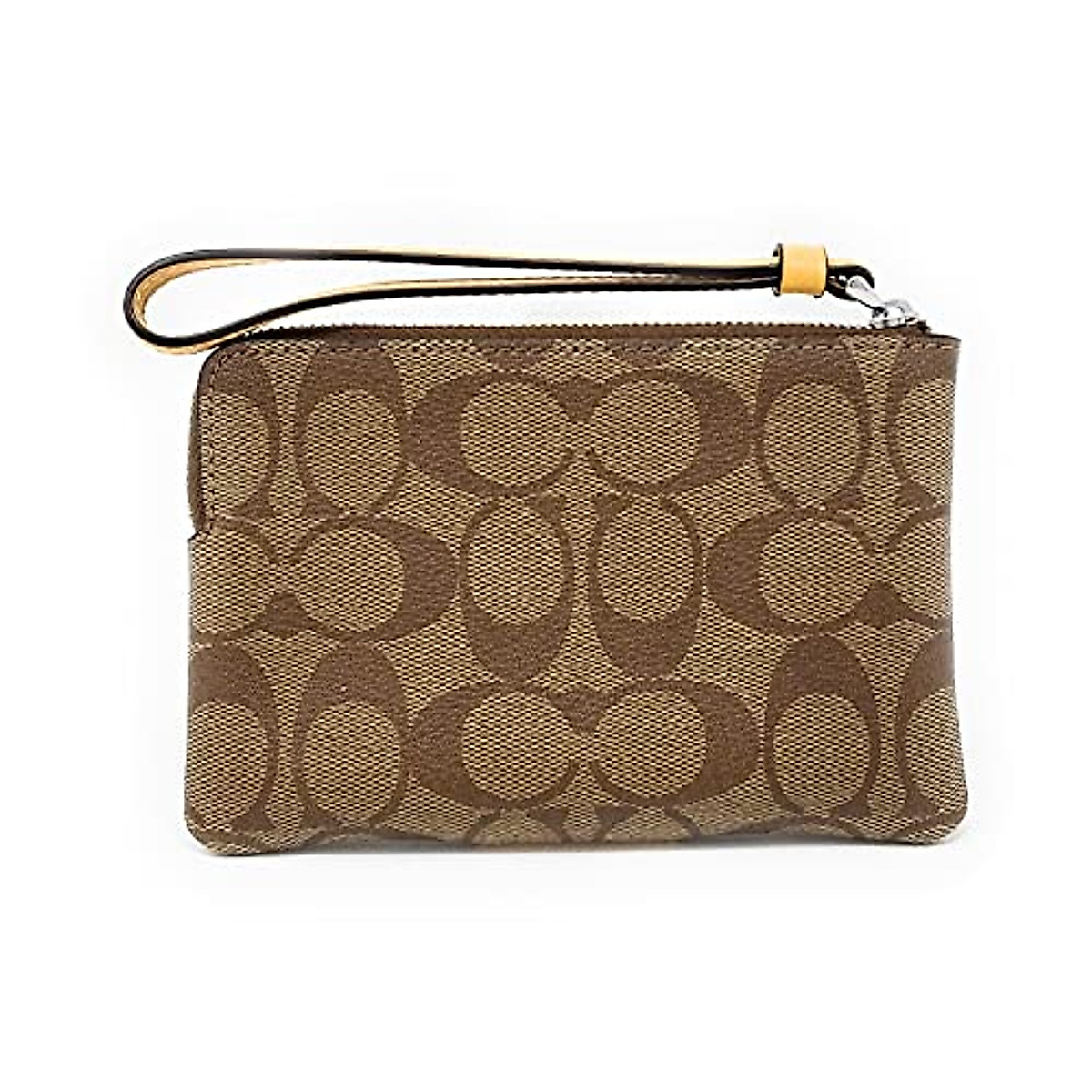 Coach Women's Corner Zip Wristlet In Signature Canvas (Khaki - Honeycomb)