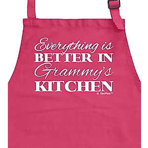 Grammy Gifts For Women Everything Is Better In Grammy's Kitchen Two Pocket Adjustable Bib Apron Heliconia