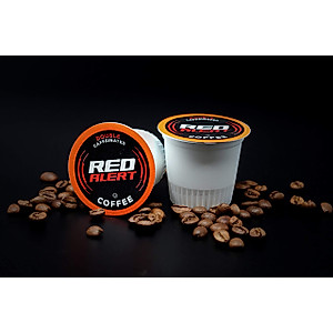 Red Alert Coffee Extra Strong Coffee Pods (Recyclable) Compatible With 2.0 Keurig K Cup Brewers, Caffeine, 40 Count (Pack of 1)