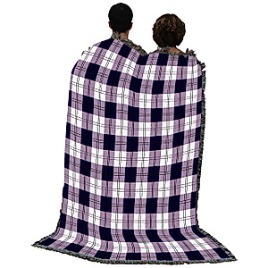 Pure Country Weavers Boysenberry Plaid Blanket - Gift Tapestry Throw Woven from Cotton - Made in The USA (72x54)