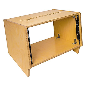Sound Town 6U Space Baltic Birch Plywood Angled Desktop Turret Studio Equipment Rack (SDRK-6SL)