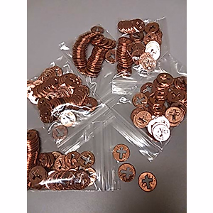 penny with cross cut out, 250 pennies with cross cut out plus 1 bag of 50 free,