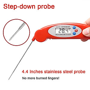 Food Thermometer,Cooking Thermometer Instant Read Thermometer Candy Thermometer with Super Long Probe for Kitchen Cooking BBQ Grill Smoker Meat Fry Food Milk Yoghourt-Blue