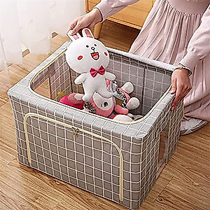 ZyHMW Large Foldable Clothing Storage Bags 2PCS, 66L Clothes Storage Bins, Thick Fabric Closet Organizers and Storage (Color : Bb) (Color : Bb)