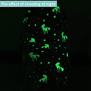 HUABANSHUI Glow in The Dark Blanket, Luminous Unicorn Blanket - Christmas Birthday Gifts for Kids Girls Toddler Grandkids(50" x 60", Rainbow)