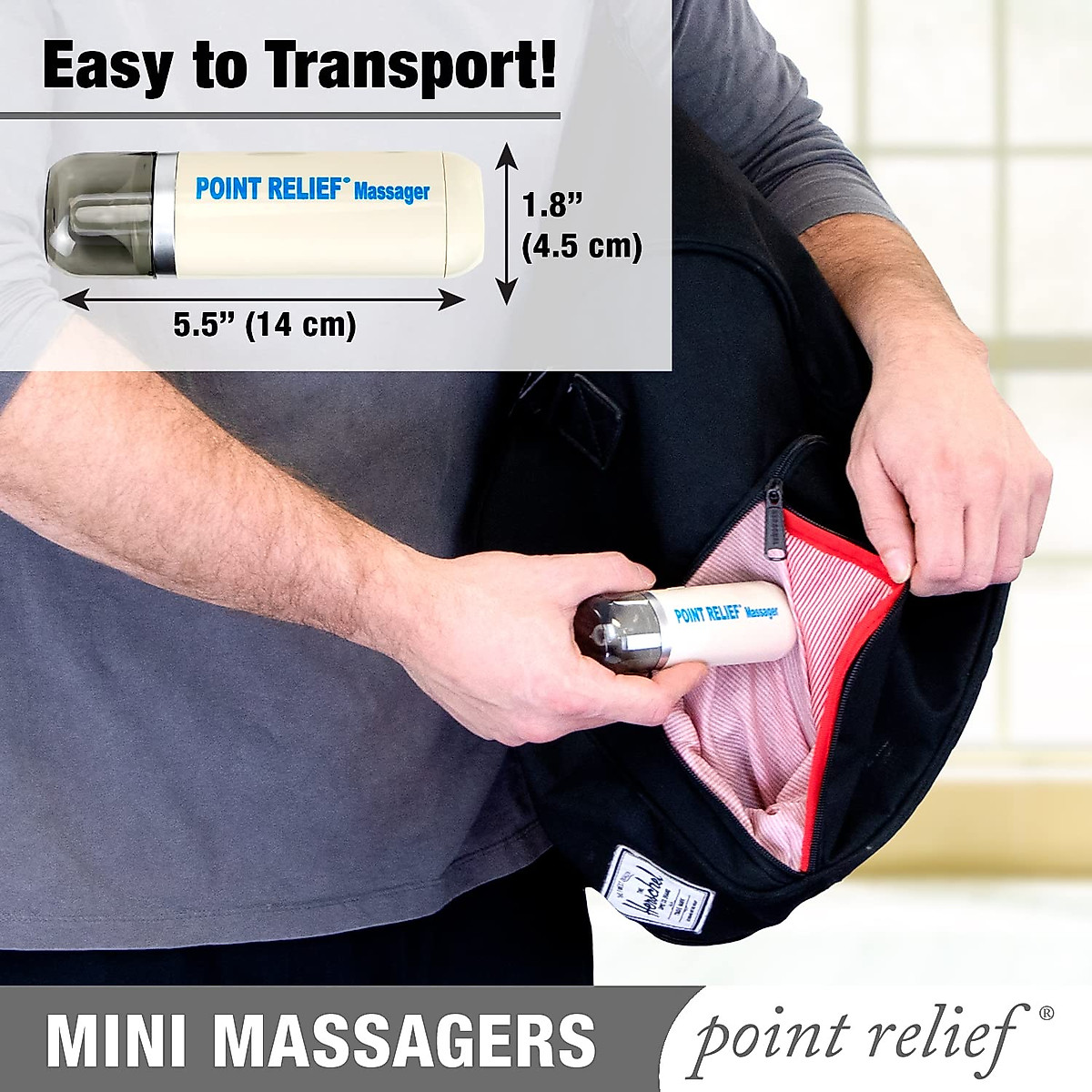 Point Relief 14-1050 Mini Massager for Handheld Targeted Massage Therapy Relieve Muscle Pain