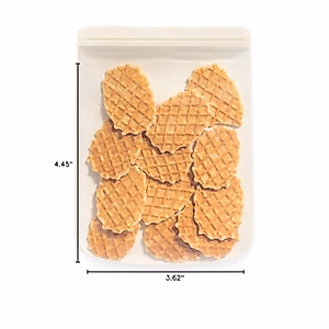 W&P Porter Silicone Reusable Storage Bags, Flat Variety 3 Pack (10oz, 34oz, 46oz), Cream, Food Storage Container, Microwave and Dishwasher Safe, Easy Cleaning