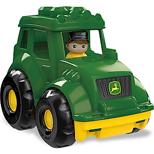 MEGA BLOKS John Deere Toddler Building Blocks Toy Set, Lil’ Tractor with 6 Pieces and Storage, 1 Figure, Green , Ages 1+ Years