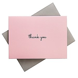 Sweetzer & Orange – Pink Thank You Cards Bulk Box Set of 48 Blank Cards with Envelopes – 4x5.5” - Baby Shower Note Cards, Wedding Thank You Cards or Bridal Shower Thankyou Card