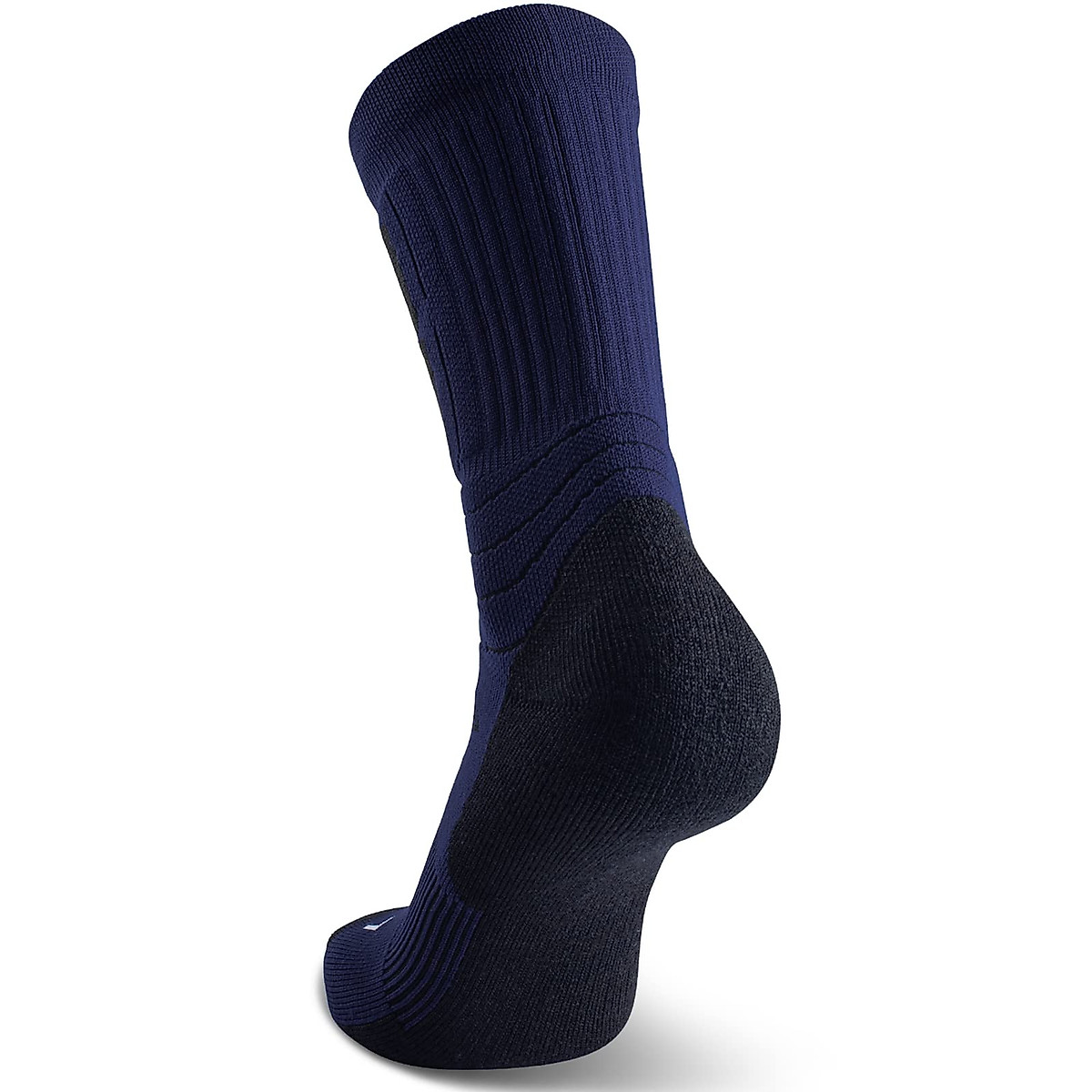 SHESMILED Merino Wool Hiking Walking Crew Socks 3 Pack, Cushion, Quick Dry, Anti Blister for Snow Boots Winter Thermal, Cold Weather Outdoor Sports Toe Warm, Arch Compression, Large, Navy Blue