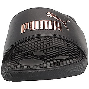 PUMA womens Cool Cat Slide Sandal, Puma Black-rose Gold, 9 US