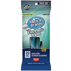 MiracleWipes for Electronics Cleaning - Screen Wipes Designed for TV, Phones, Monitors and More - 20 Count