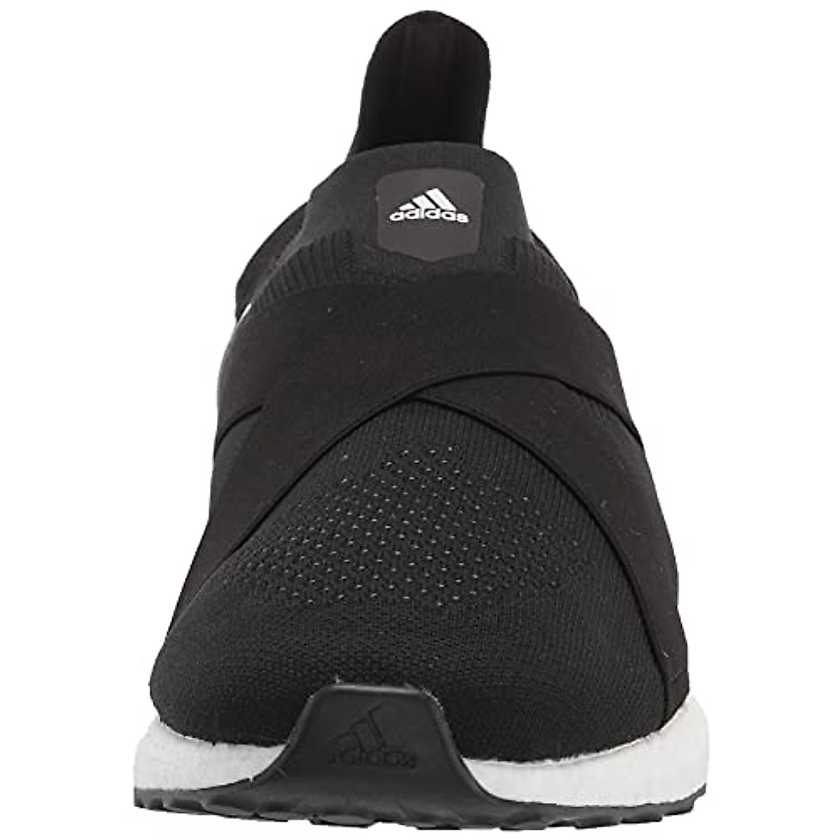 adidas Women's Ultraboost DNA Running Shoe, Black/Black/Acid Orange (Slip-on), 8.5