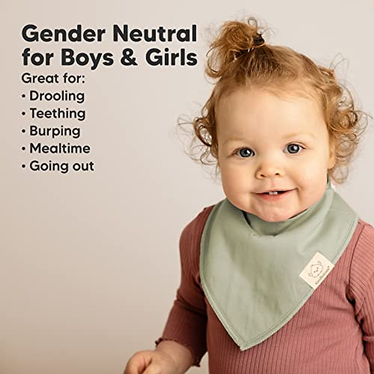 8-Pack Organic Baby Bandana Drool Bibs – Stylish Unisex Bandana Bibs - Super Absorbent Bandana Drool Bibs – Gentle Teething Bibs for Infants - Organic Cotton Baby Bib (Basics)