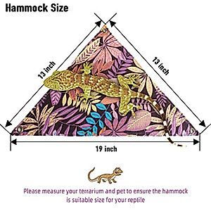 KUDES Bearded Dragon Hammock, Reptile Lizard Lounger Ladder Accessories Terrarium Habitat Decor for Large Small Bearded Dragons Geckos Lizards Snakes (Purple)