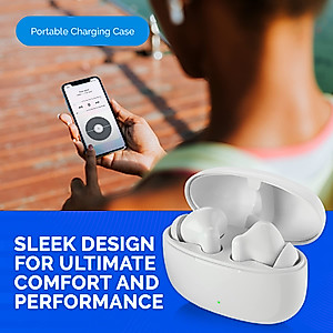 Hearing Amplifier Earbuds - Rechargeable, Wireless Bluetooth Audio and Personal Sound Enhancement Device Aids for Adults Seniors with Noise Canceling, Feedback Reduction and Portable Charging Case
