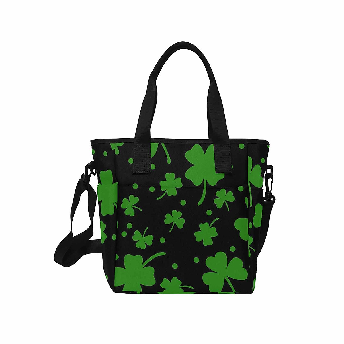 InterestPrint Ladies Tote Handbag, Lightweight Shoulder Bag Pocketbook St Patrick's Day Luck leaf