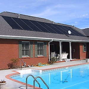 XtremepowerUS 90100-V 28" X 20' ft Inground/Above Ground Solar Panel System Heating Swimming Pool, Black