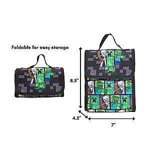 RALME Minécraft Backpack Set with Lunch Box for Boys & Girls, 16 inch, 5 Piece Value Set