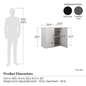 SystemBuild Evolution Camberly 24" Wall Cabinet, Ivory Oak