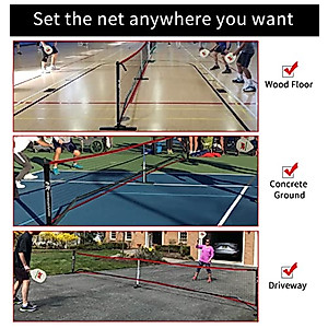 Hoverphenix Pickleball Set with Net for Driveway, Portable Regulation Size Pickleball Net System with Paddle Set of 4, Outdoor Pickleballs, Carry Bag, Weather Resistant Metal Frame