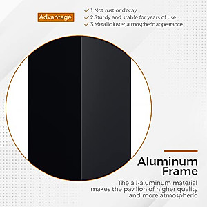 Erinnyees 15' x 15' Hardtop Gazebo, Hexagonal Gazebo with Galvanized Steel Double Roof, Aluminum Frame, Patio Gazebo for Deck, Backyard, Patio, Lawns
