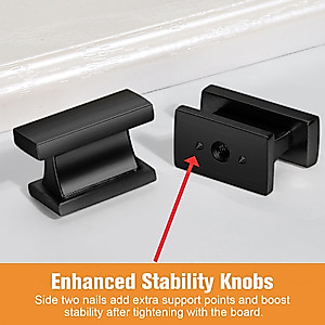 VEHCIL 20 Pack Square Matte Black Cabinet Knobs Black Drawer Dresser Knobs Cabinet Handles for Cupboard Closet Bathroom Kitchen Cabinet Hardware,Solid Zinc Alloy