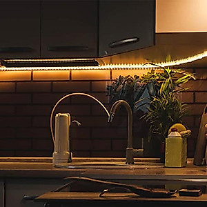 Led Light Strips, 11.4FT*2 Led Tape Light, Under Cabinet Light with Adjustable Brightness, 120*2pcs LED Lamp Beads Bring Super Bright Warm White Light, for Kitchen, Shelf, Bedroom, Stair(2 packs)