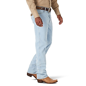 Wrangler mens Cowboy Cut Active Flex Slim Fit Jeans, Bleach, 40W x 30L US