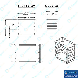 AmGood Wall Mounted Sheet Bun Pan Rack 21″ x 13″ x 18″ | Fits 5 Pans | Aluminium | NSF