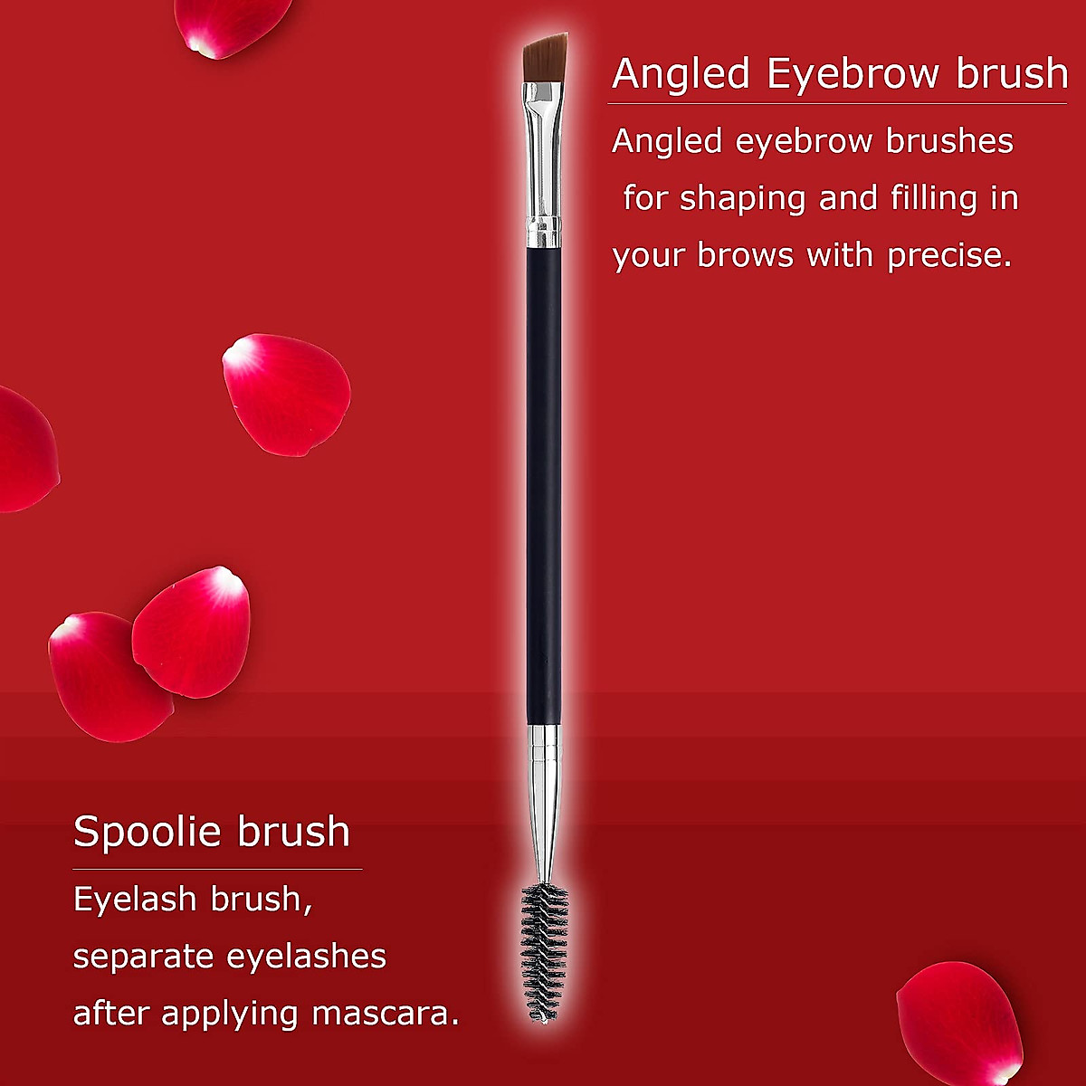Duo Eye brow Brush, Angled Eyebrow Brush and Spoolie Brush, Eyelash Comb Eyebrow Brush Tool (1 Pcs)