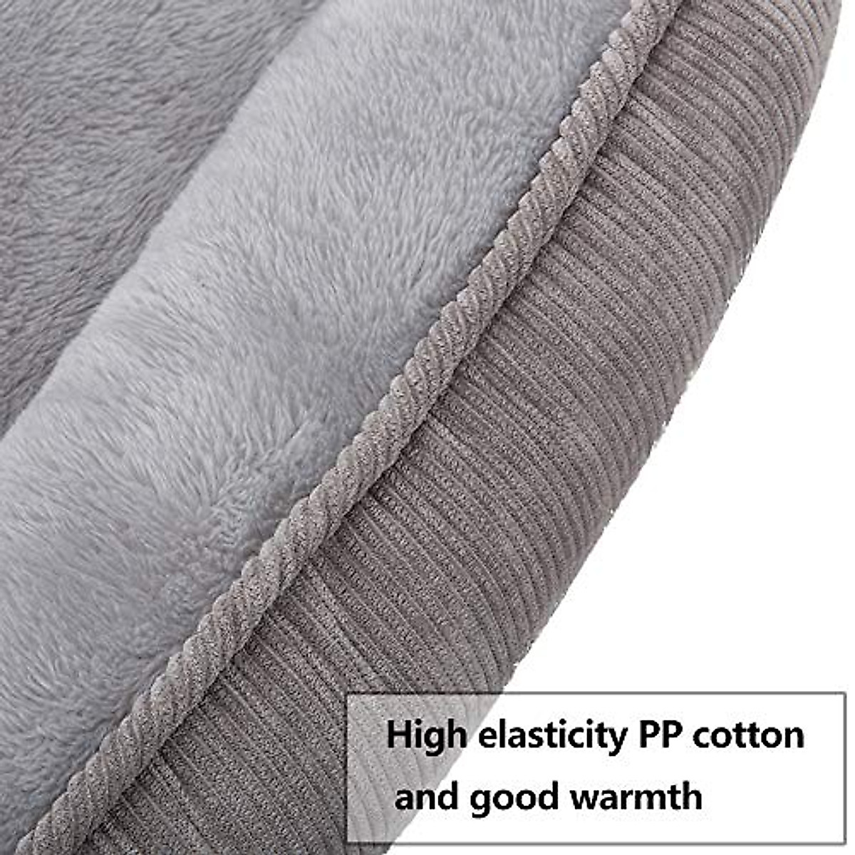 Hollypet Rectangle Plush Dog Cat Bed Self-Warming Pet Bed, Pure Gray
