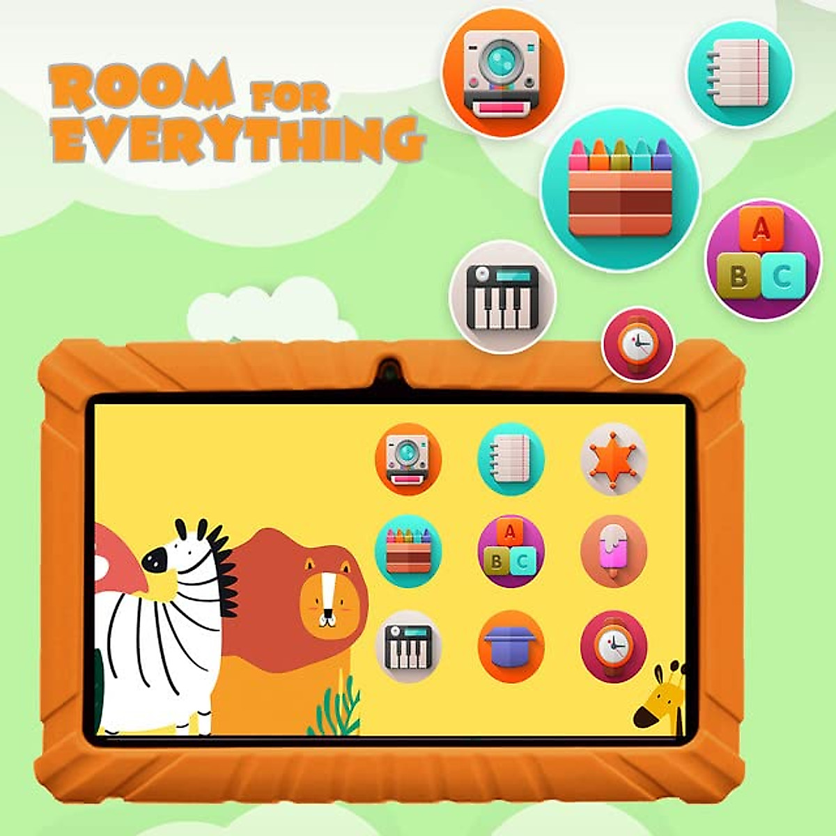 Contixo V8 Tablet for Kids and H1-Fox Kid's Fleece Headphones (Fox) Bundle, Come with Sleeve Bag,Learning Tablet, Parental Control Family Link