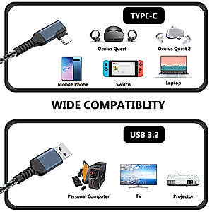 USB C Link Cable Compatible with Oculus Link Cable 6M,Usb to Usb C Cable High Speed Data Transfer&Fast Charging USB C Cable Compatible for Oculus Quest and Quest 2 to a Gaming PC