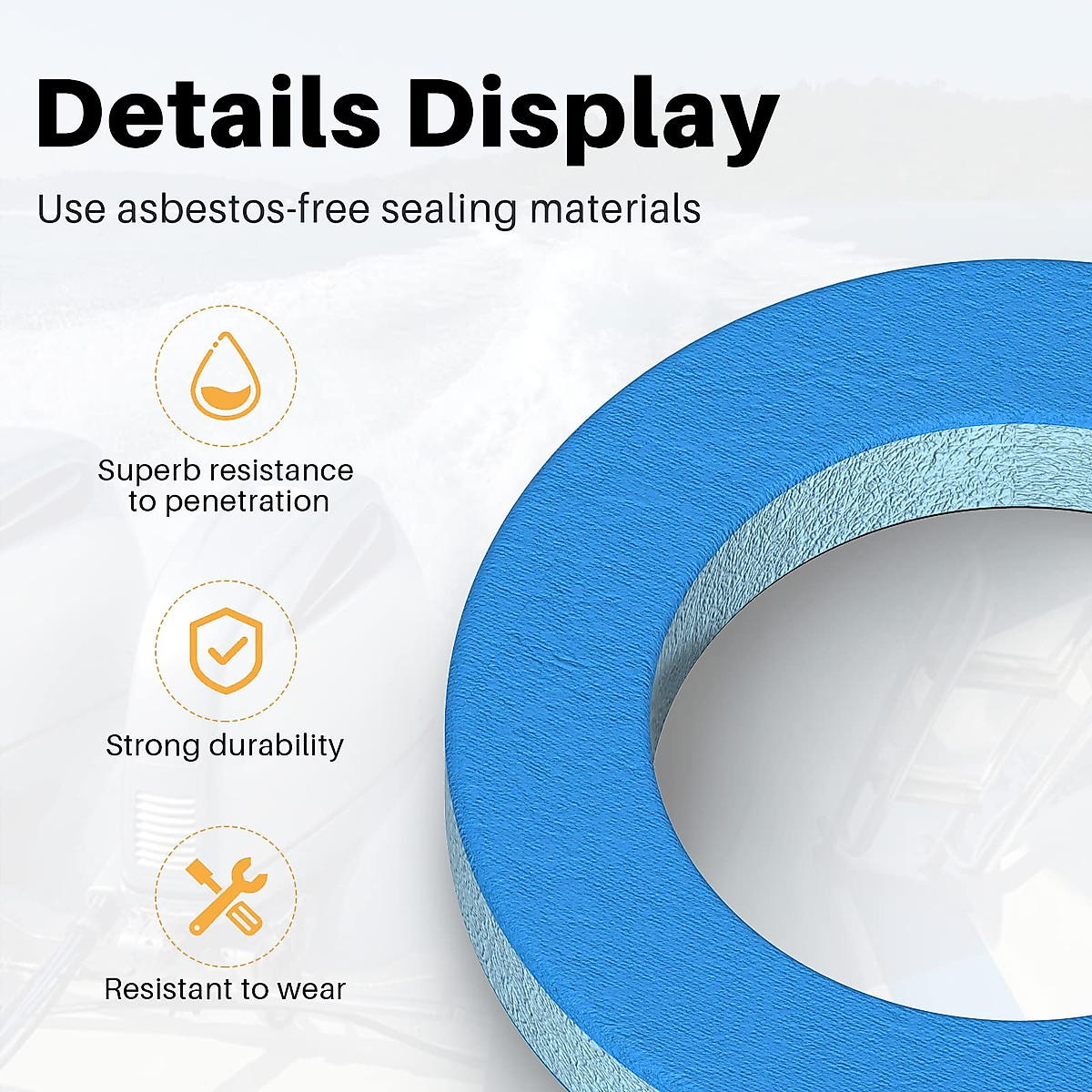 Gearcase Drain Plug Seal, Lower Unit Drain Plug Seal Washer Gaskets 10Pcs 3/8”-16 Oil Drain Plug Seal Washers Compatible with Most Mercury/Mariner Outboards and Mercruiser