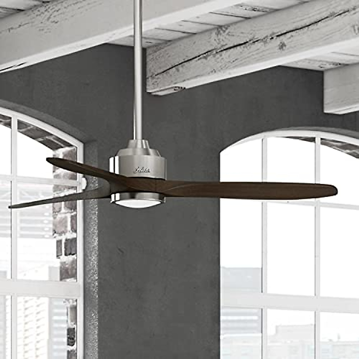 Hunter Fan Company, 50789, 52 inch Melbourne Brushed Nickel Ceiling Fan with LED Light Kit and Handheld Remote