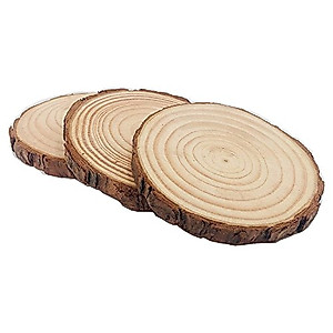 Unfinished Natural Wood Slices 12 Pcs 3.5-4 inch Craft Wood kit Circles Crafts Christmas Ornaments DIY Crafts with Bark for Crafts Rustic Wedding Decoration by William Craft (3.5-4inch)