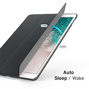 MoKo Case Fit New iPad Air (3rd Generation) 10.5" 2019/iPad Pro 10.5 2017 - Slim Lightweight Smart Shell Stand Cover with Translucent Frosted Back Protector - Space Gray (Auto Wake/Sleep)