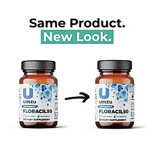 UMZU Floracil50 - 50 Billion CFU - Support Gut Health, Immune System & Digestion - With Lactobacillus reuteri, Lactobacillus rhamnosus & Bifidobacterium - 30 Day Supply - 30 Capsules